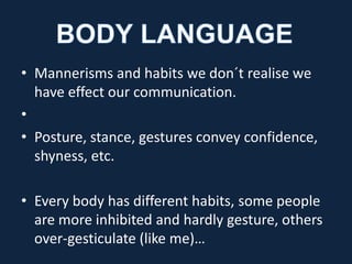 Body language and voice variety in teaching | PPTX