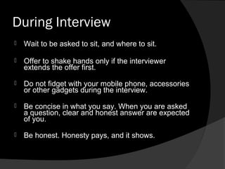 Body language, etiquette, interview skills | PPT