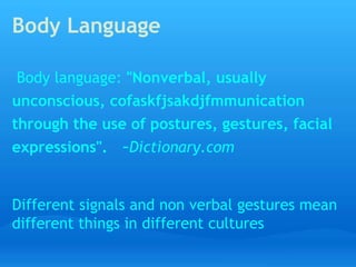 Body Language in Different Cultures | PPTX