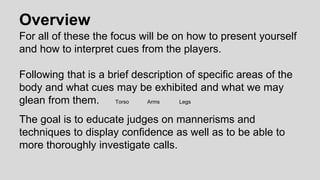 Body language judge seminar | PPTX