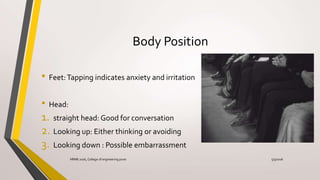 Body language for engineering course in Human Rresource managemet | PPT