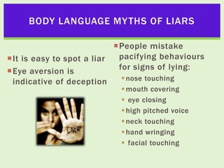 Body language of a liar | PPTX
