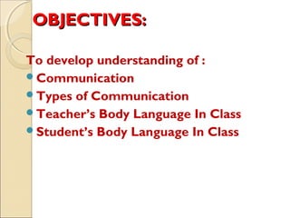 Body language of teachers & students | PPT