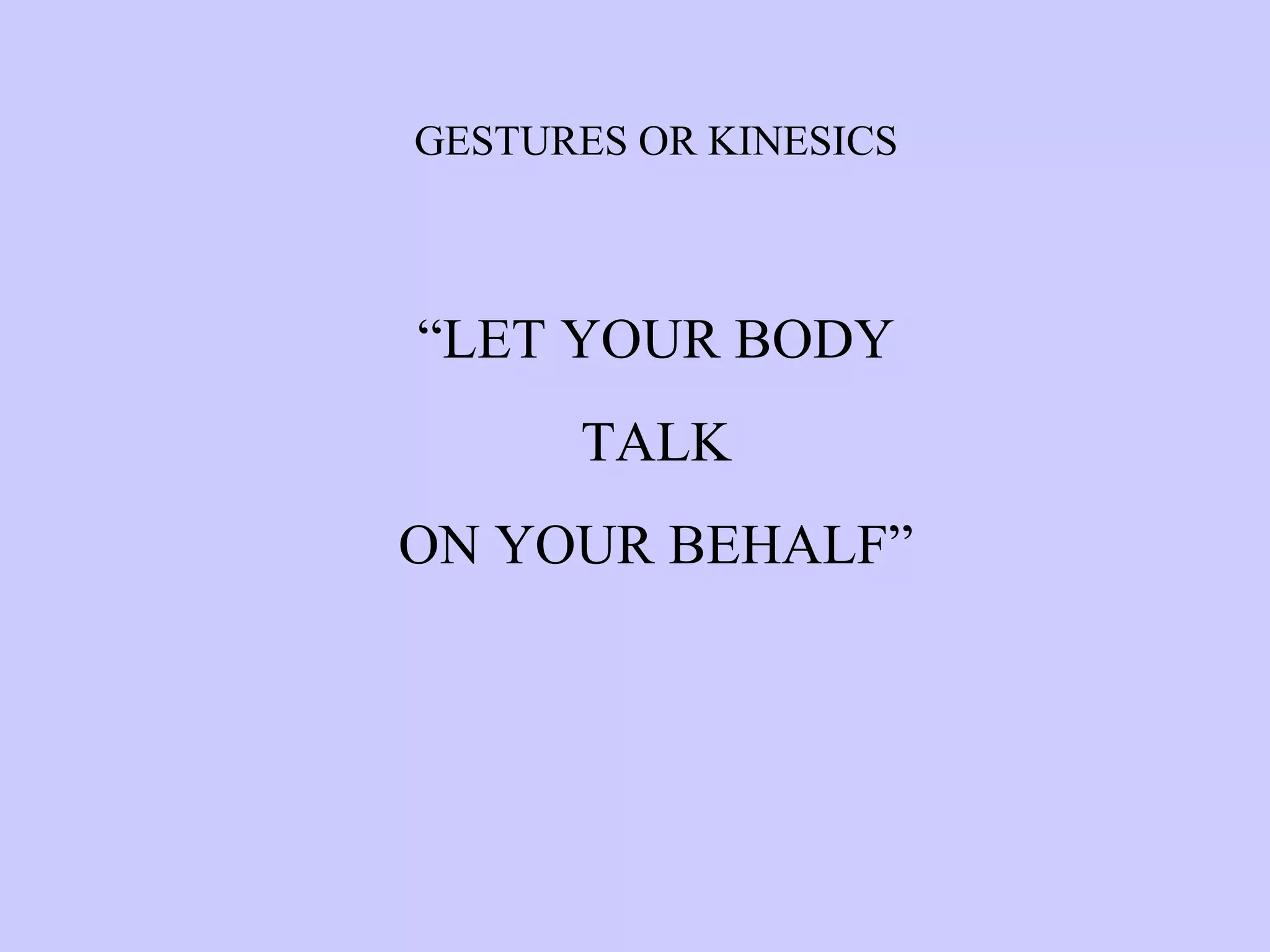 Body language ppt | PPT