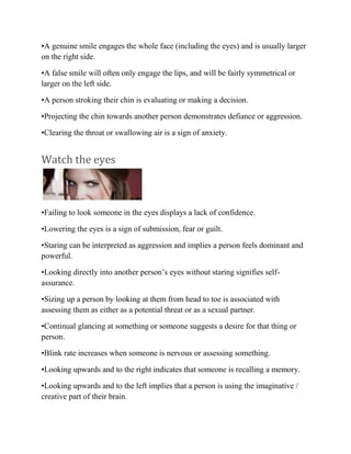 Body language signs | PDF