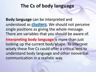Body language for teachers | PPTX
