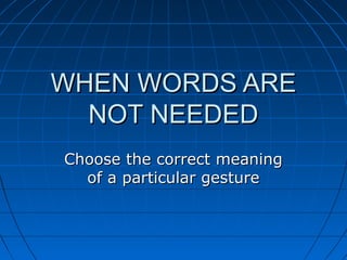 Body language test | PPT