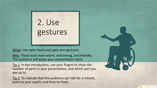 Body language tips for a successful presentation ABlyth2016 | PDF