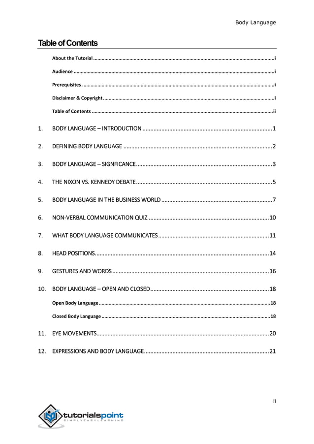 Body language tutorial