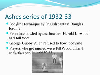 Bodyline | PPT | Cricket | Sports