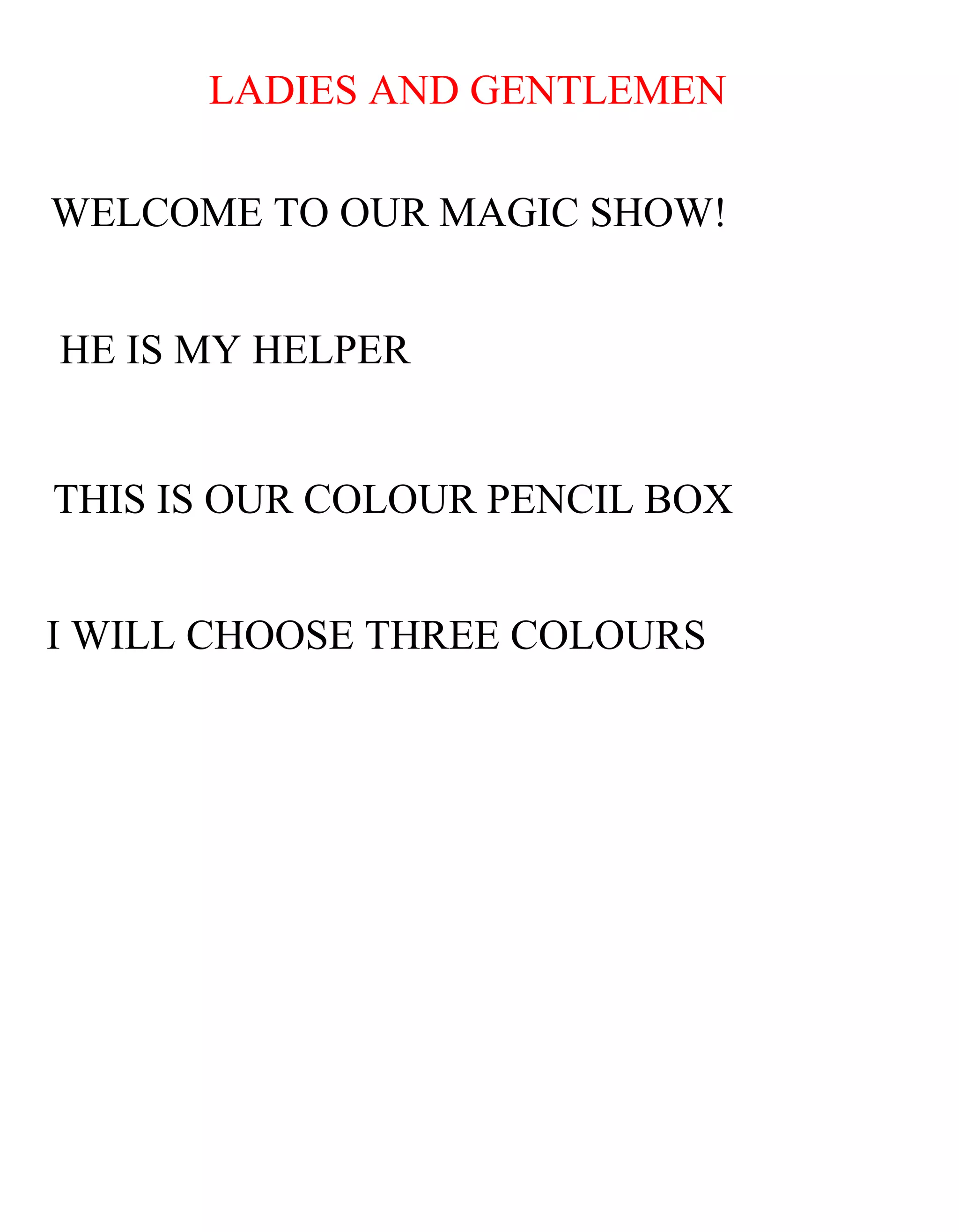 Body magic trick | PDF