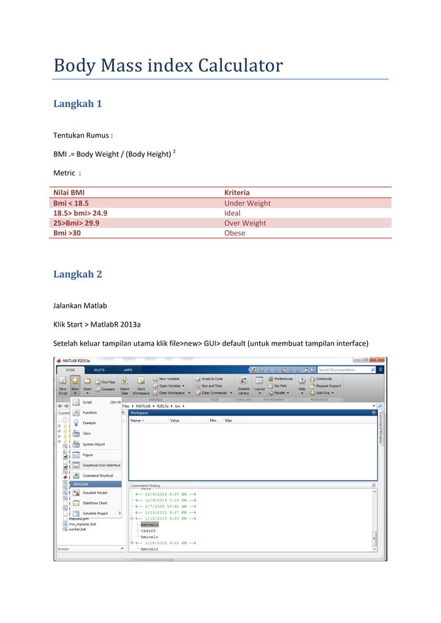 Body mass index calculator tutorial | PDF