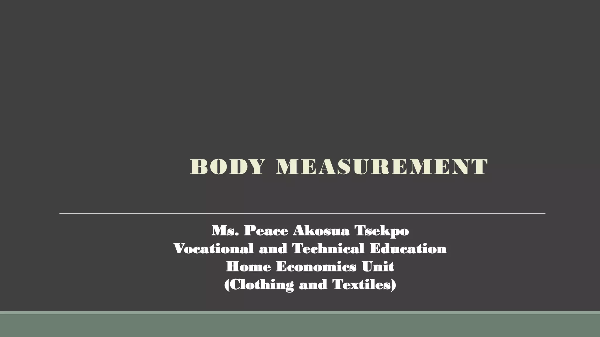 BODY MEASUREMENT | PDF