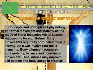 Body mechanics | PPT