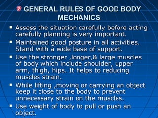 Body mechanics | PPT