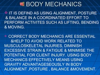 Body mechanics | PPT