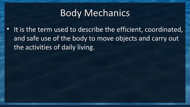 Body mechanics | PPT