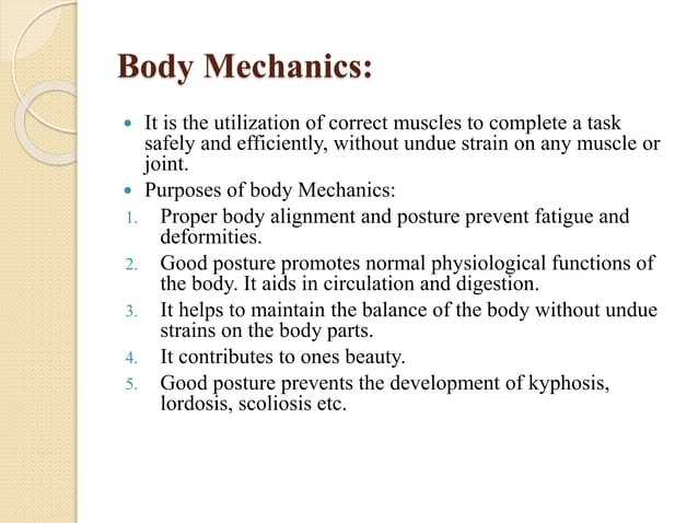 Body Mechanics..pptx | Physical Therapy | Wellness