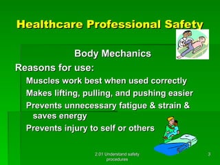 Body Mechanics workplace professional safety | PPT
