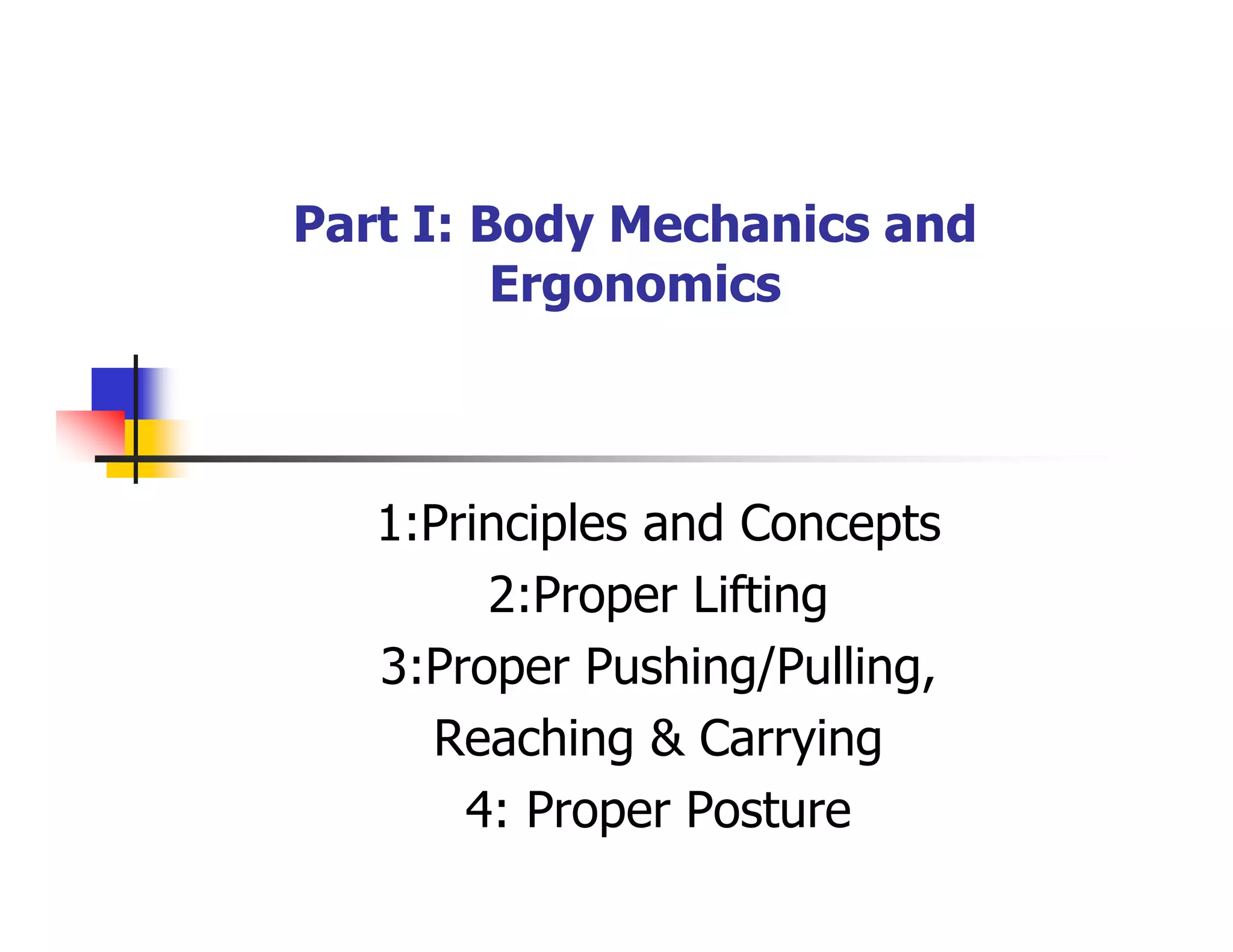 Body mechanics & basic exercise | PDF