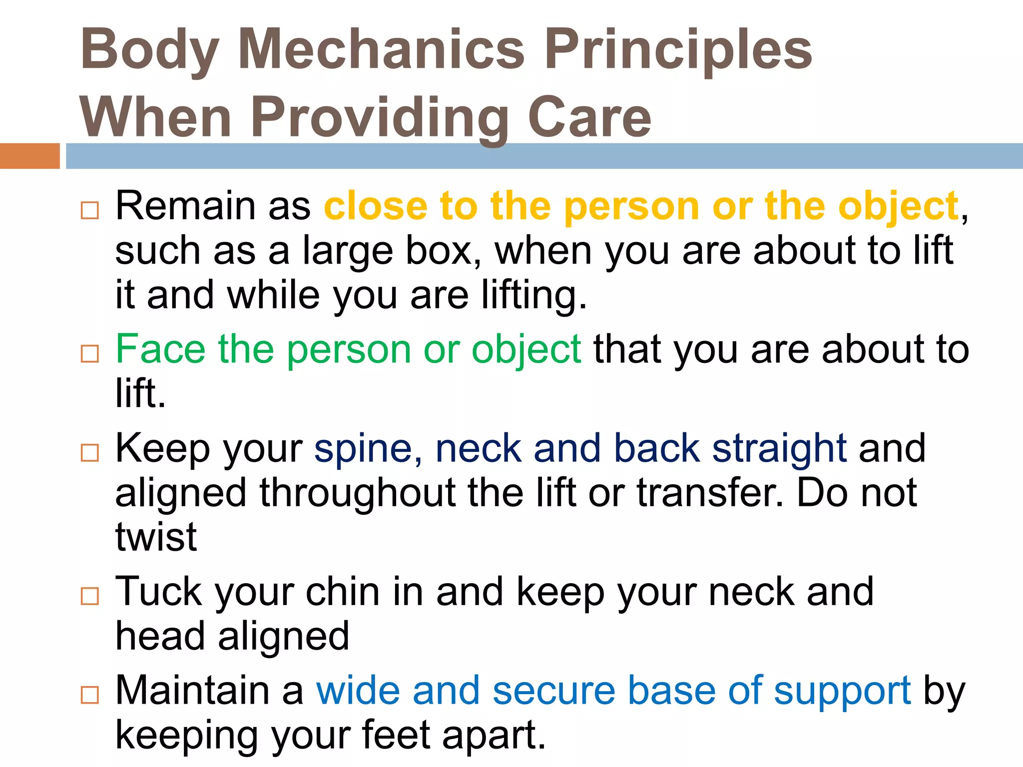 Body mechanics, mobility and body alignment introduction | PPTX