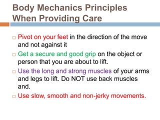 Body mechanics, mobility and body alignment introduction | PPTX