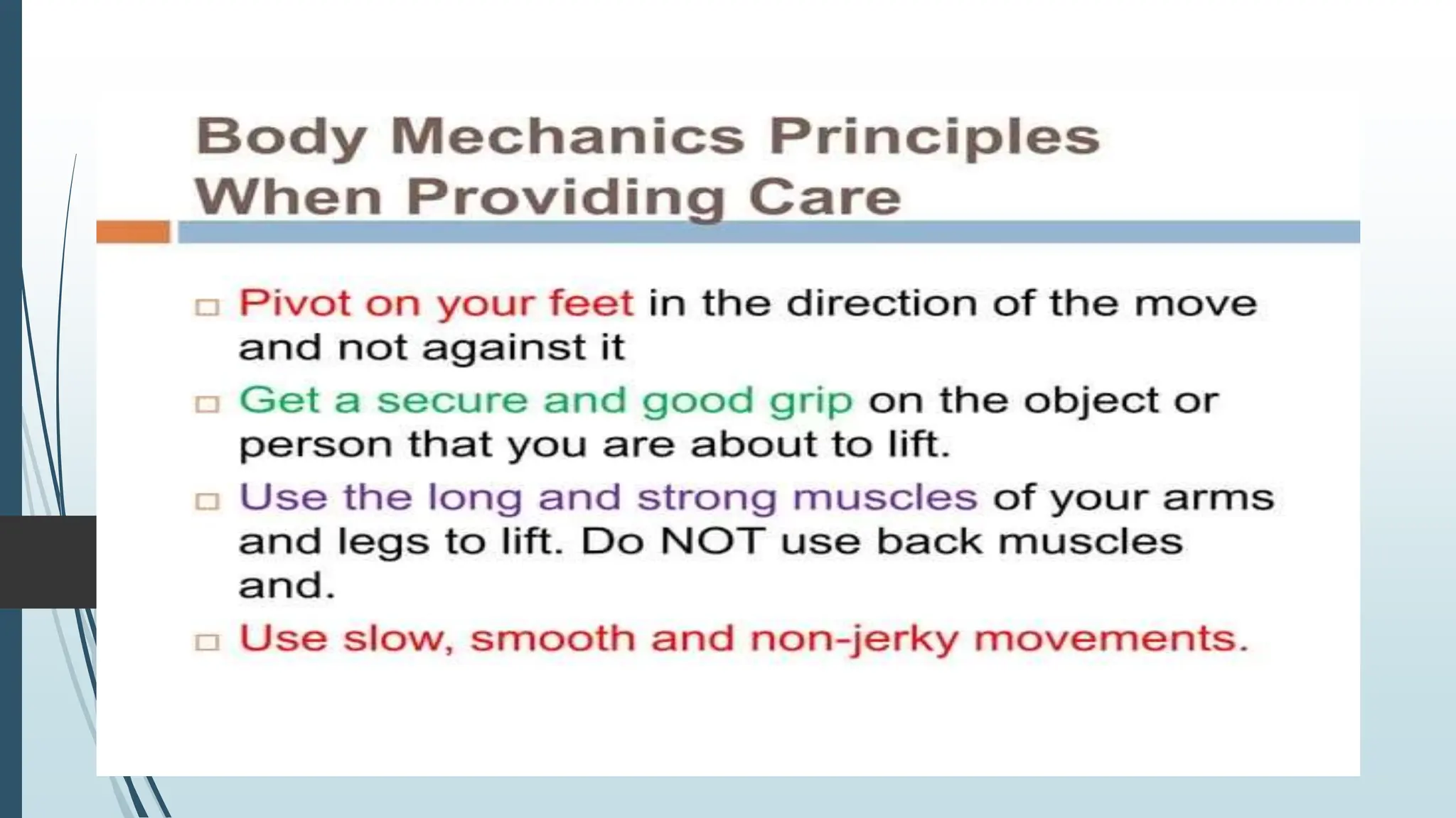 BODY MECHANICS, POSITIONING, BED BATHING.pptx