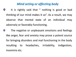 body mind relationship | PPTX
