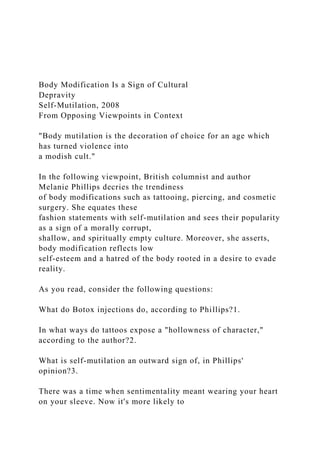 Body Modification Is a Sign of CulturalDepravitySelf-Mutil.docx