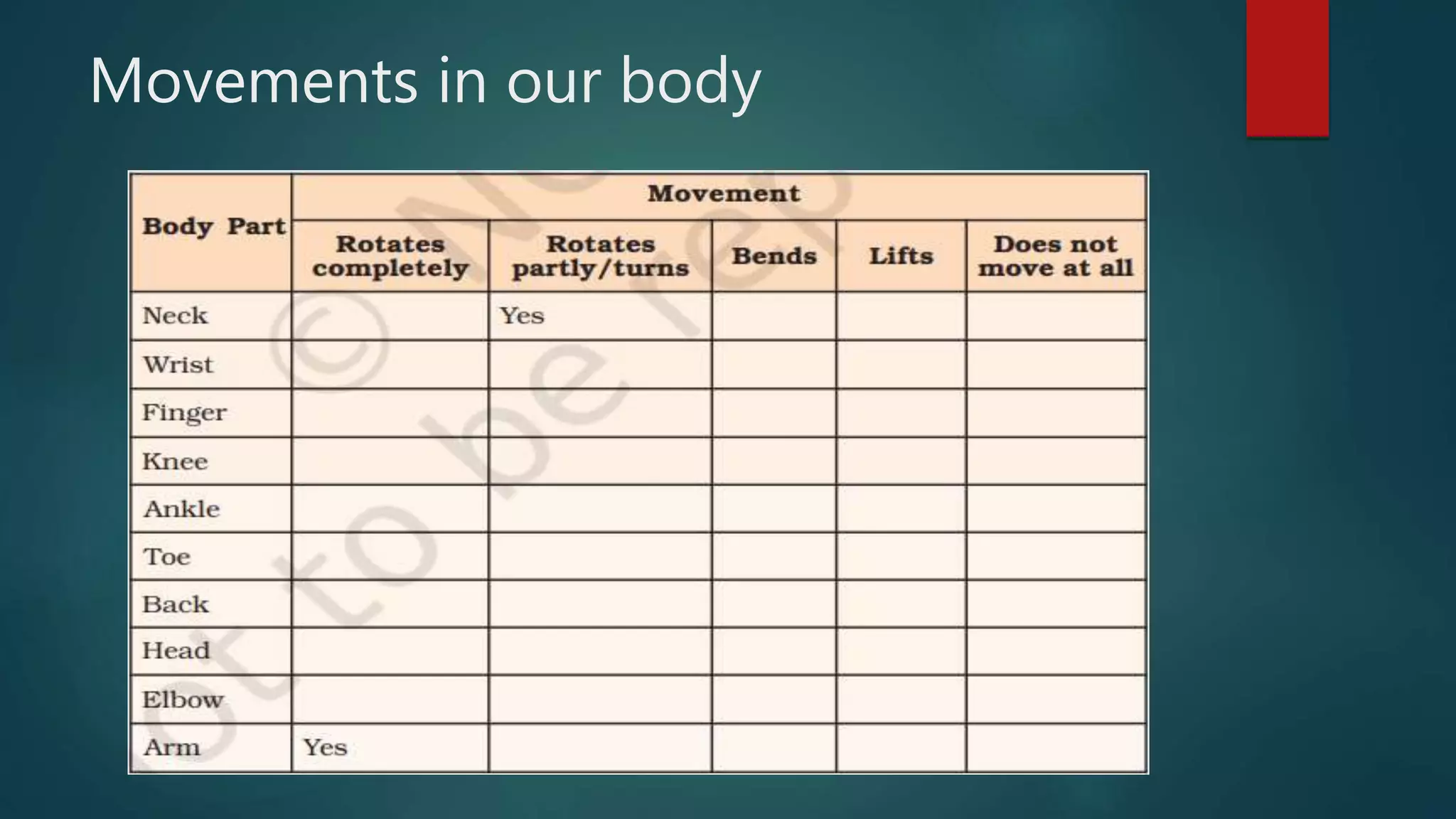 Body movements | PPTX | Bone and Joint Conditions | Diseases and Conditions