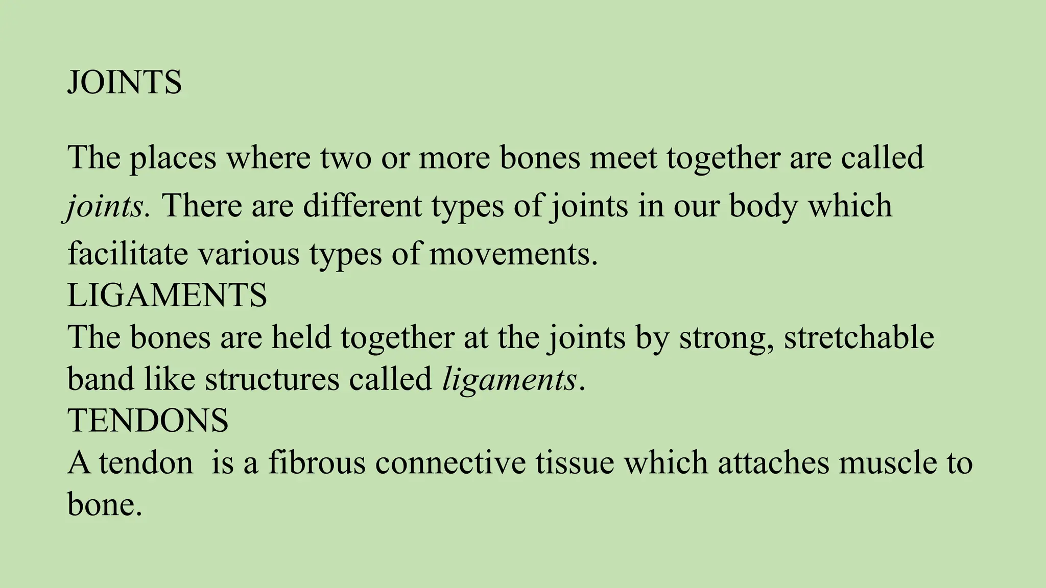 Body Movements PPT science class 6 cbse | PPTX