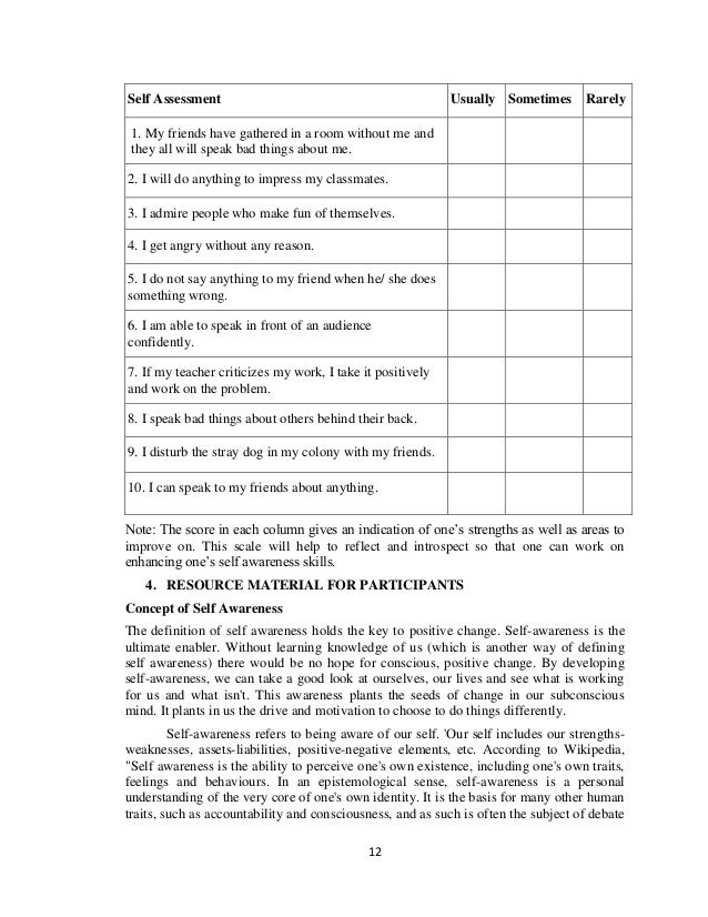 Training Modules on Life Skills Education