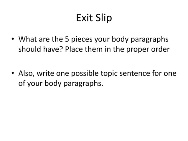 Body paragraphs | PPT | Free Download