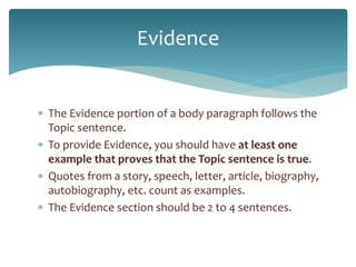 Body Paragraphs.ppt 11111111111111111111 | PPT | Books and Literature