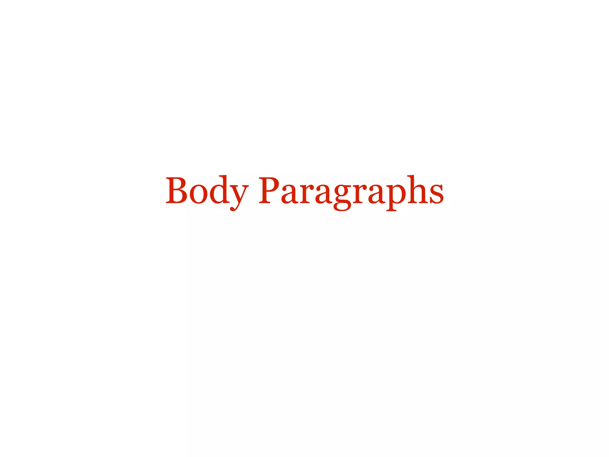 Writing body paragraphs | KEY