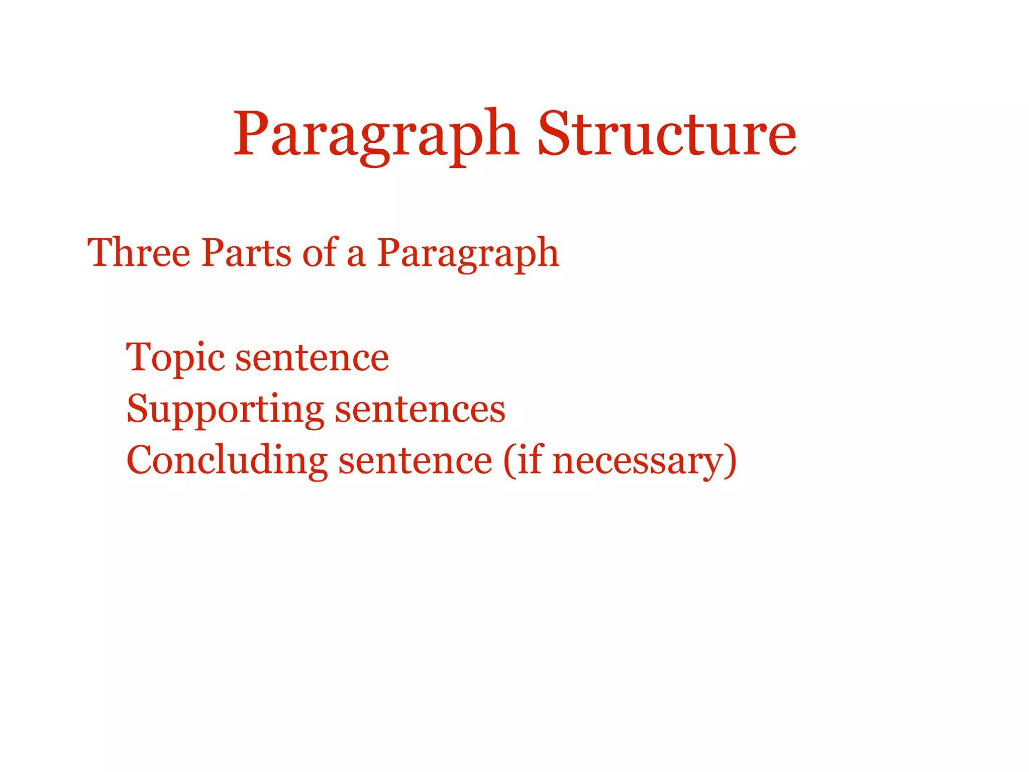 Writing body paragraphs | KEY