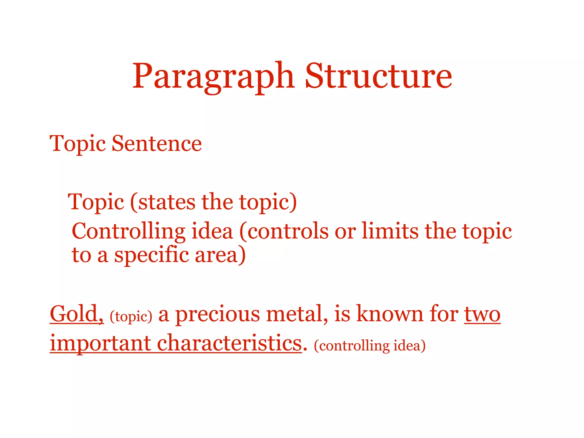 Writing body paragraphs | KEY