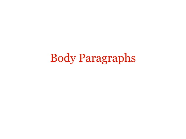 Writing body paragraphs | KEY | Education