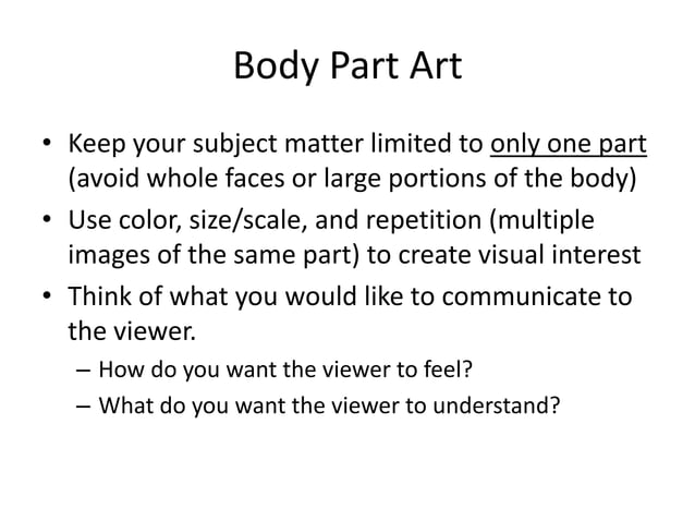 Body Part Art | PPT