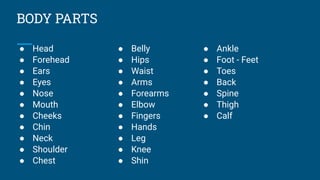 Vocabulary_Body Parts - Diseases and Illnesses.pdf