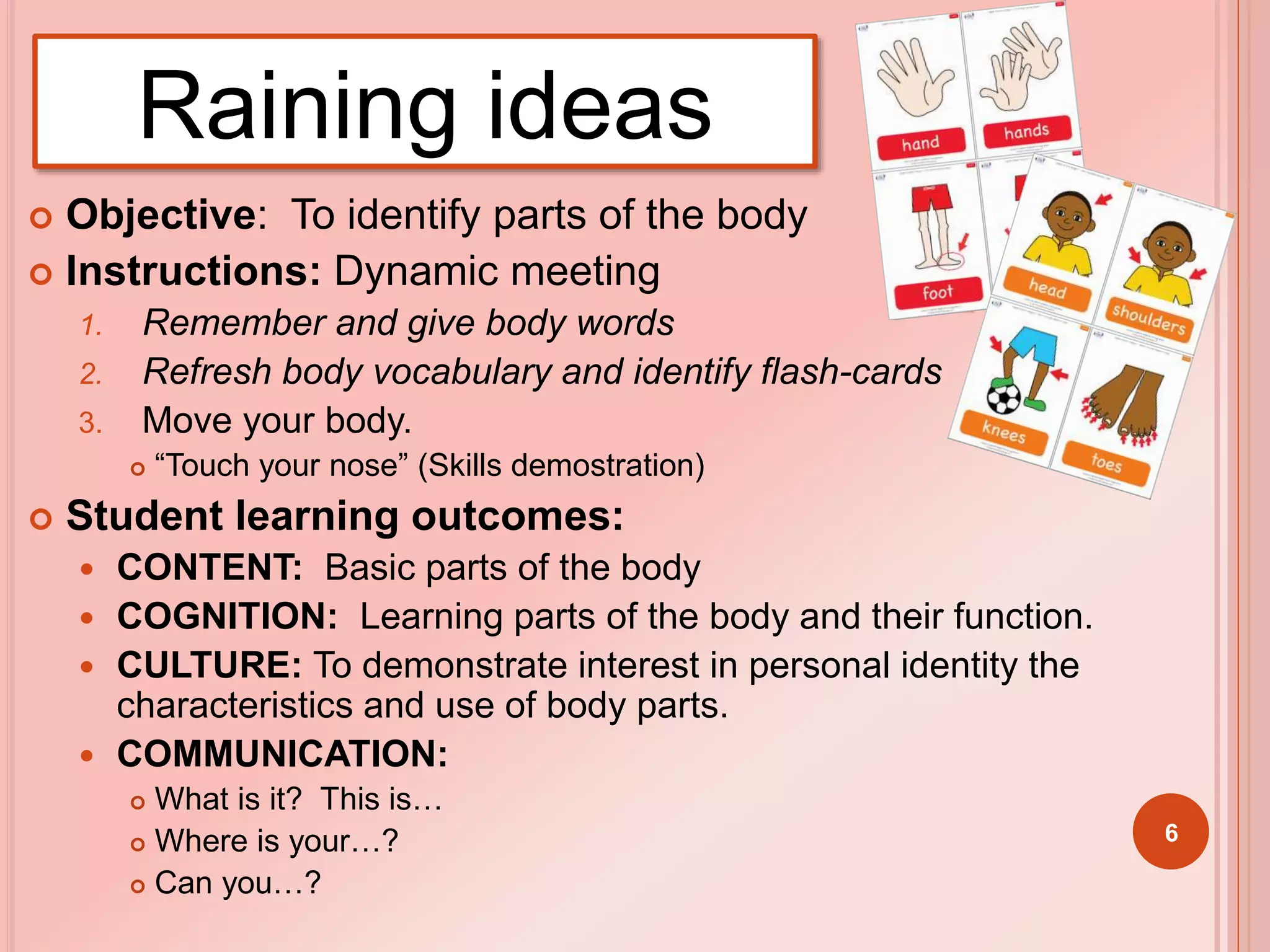 Body parts presentation | PPTX