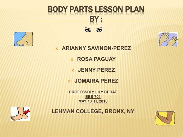 Body parts Unit lesson Plans by Arianny Saviñòn & Team | PPSX