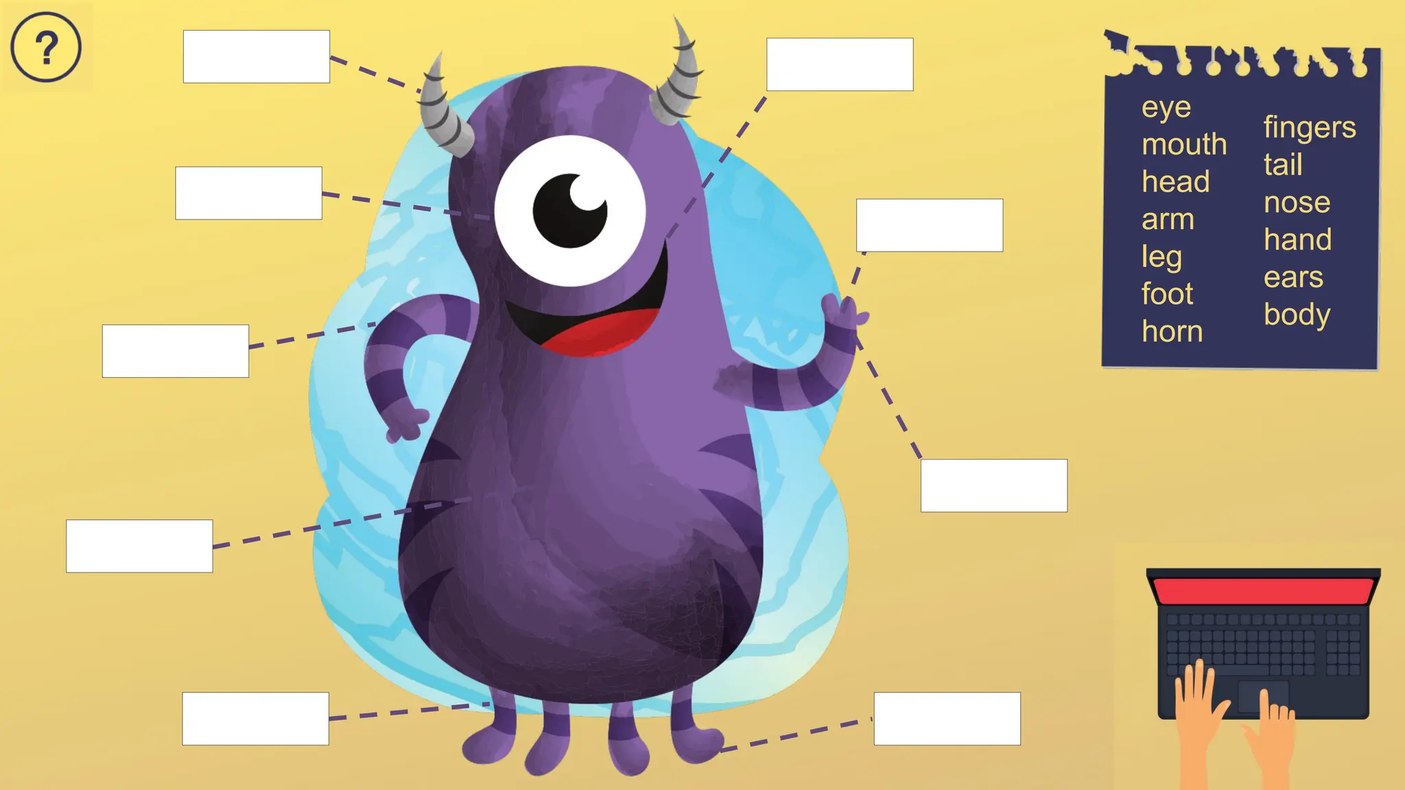 Body parts with monsters:Drag and drop the names | PPT