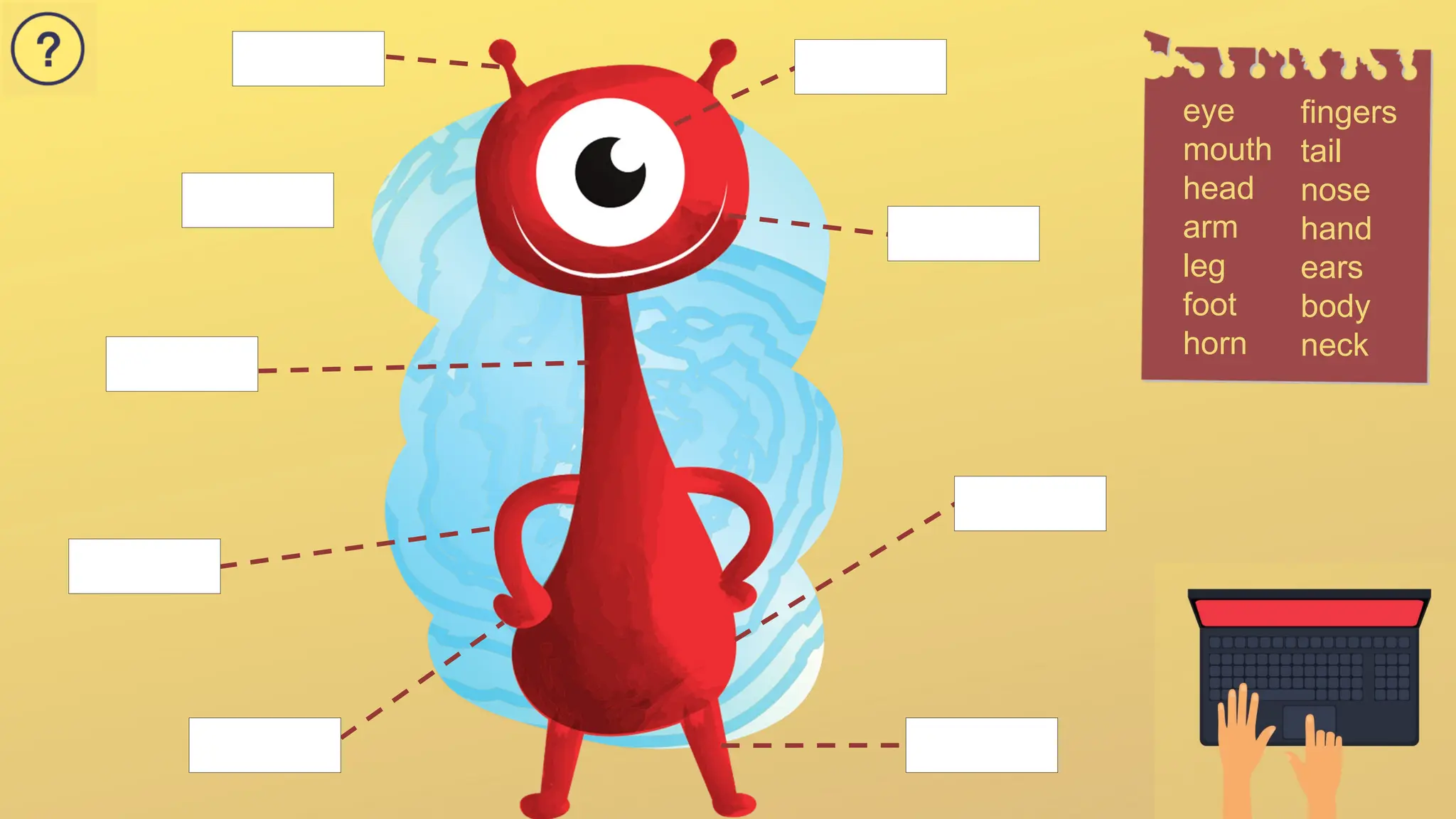 Body parts with monsters:Drag and drop the names | PPT