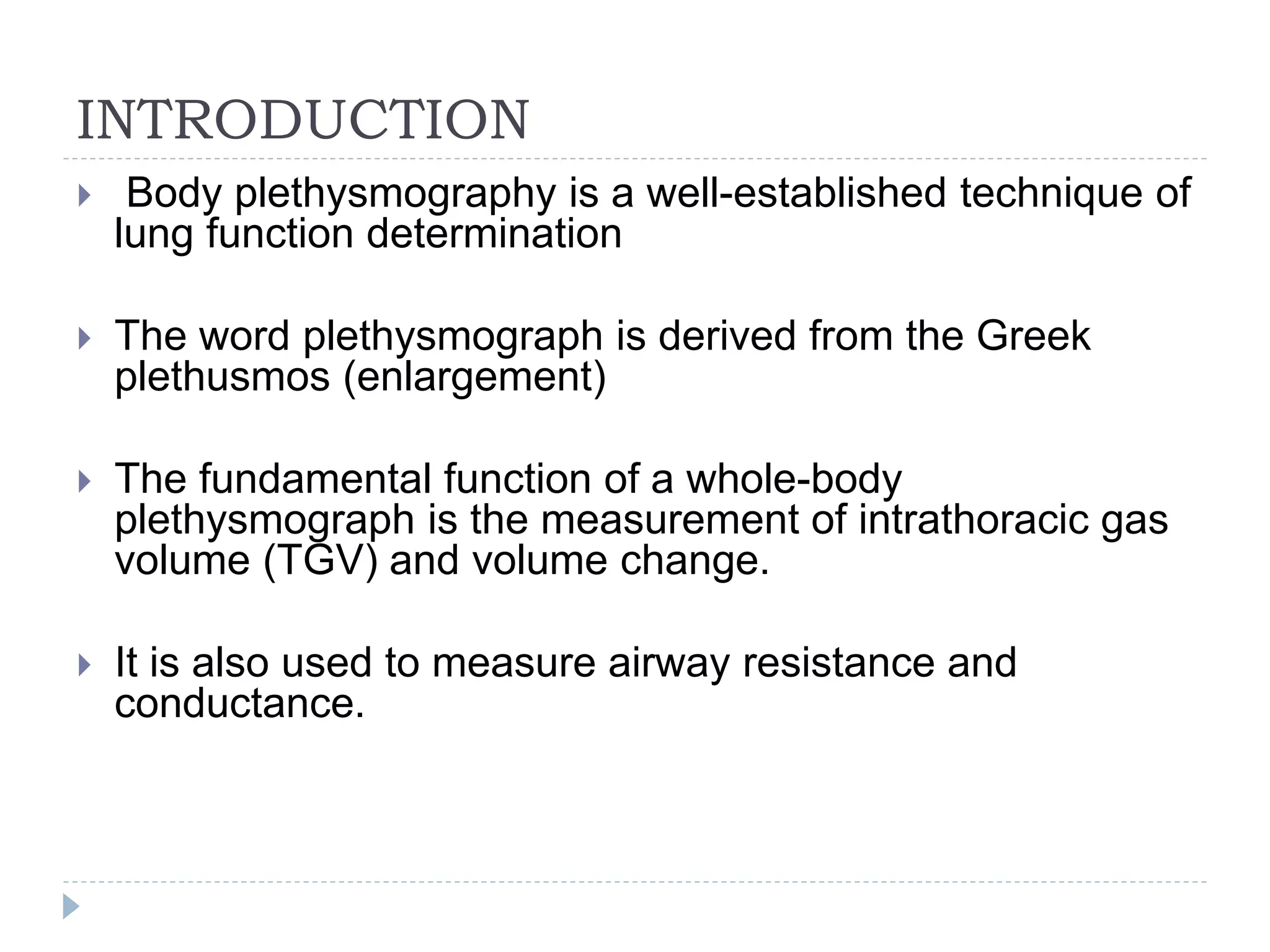 Body plethesmography | PPTX