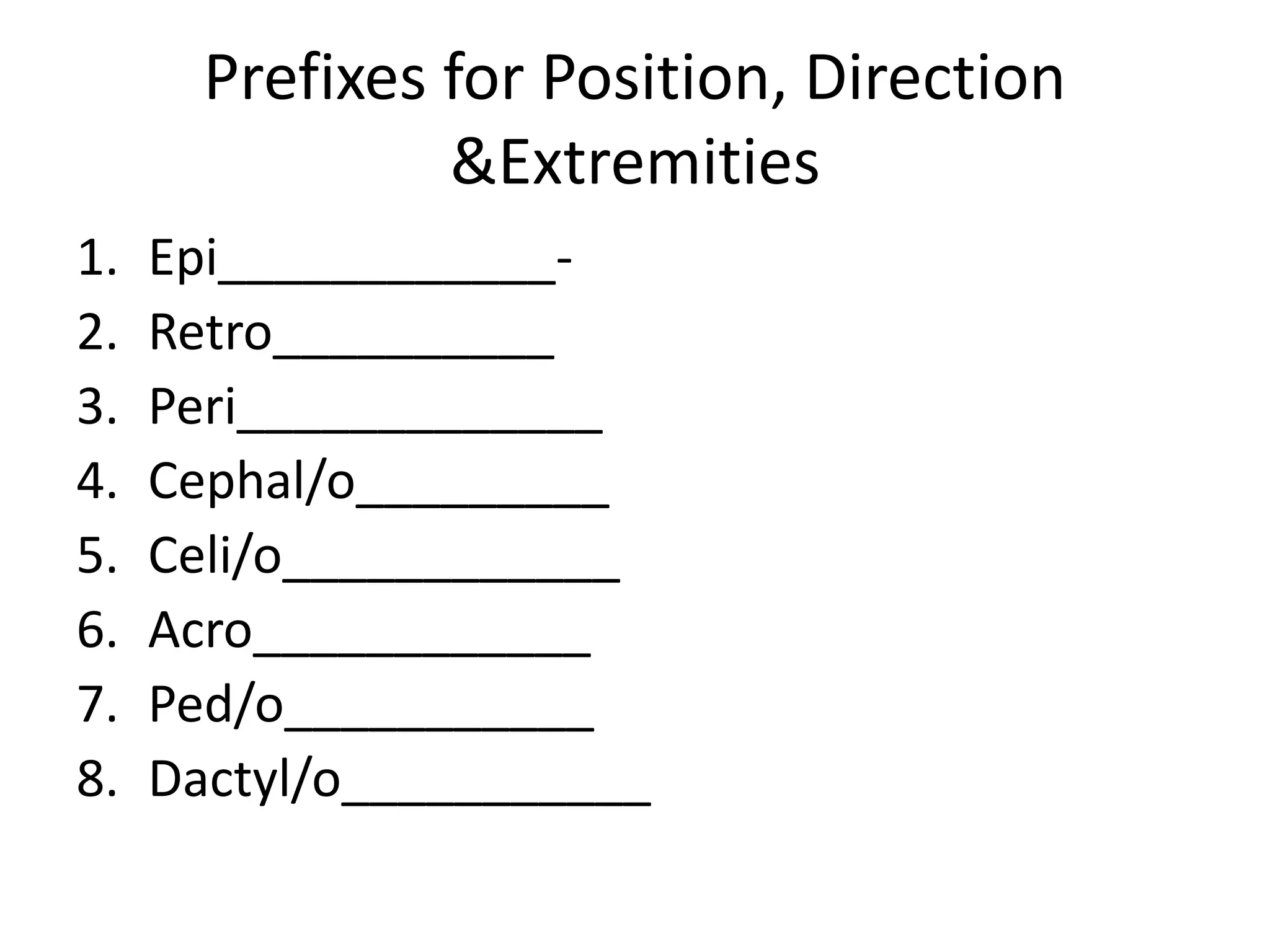 Medical Terminology - Body position | PPTX