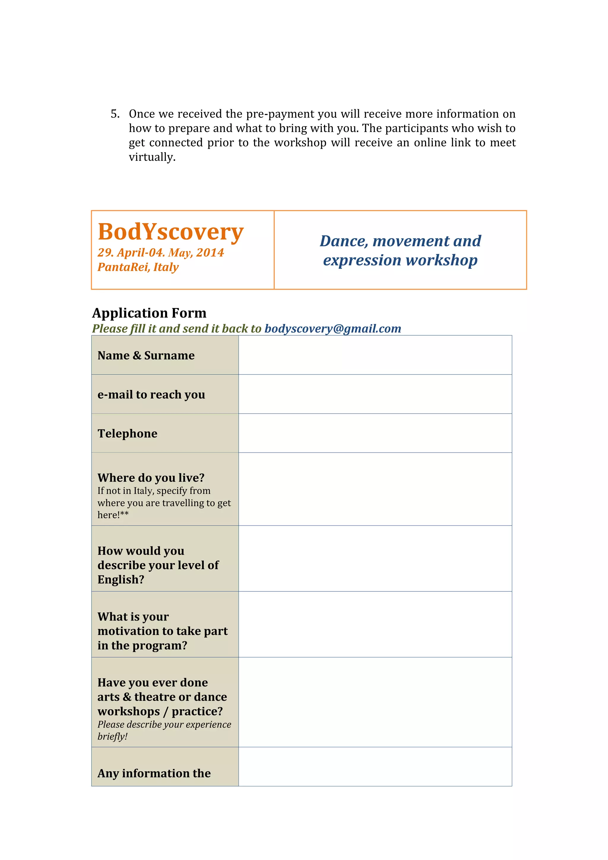 Bod yscoveryen with applicationform | PDF