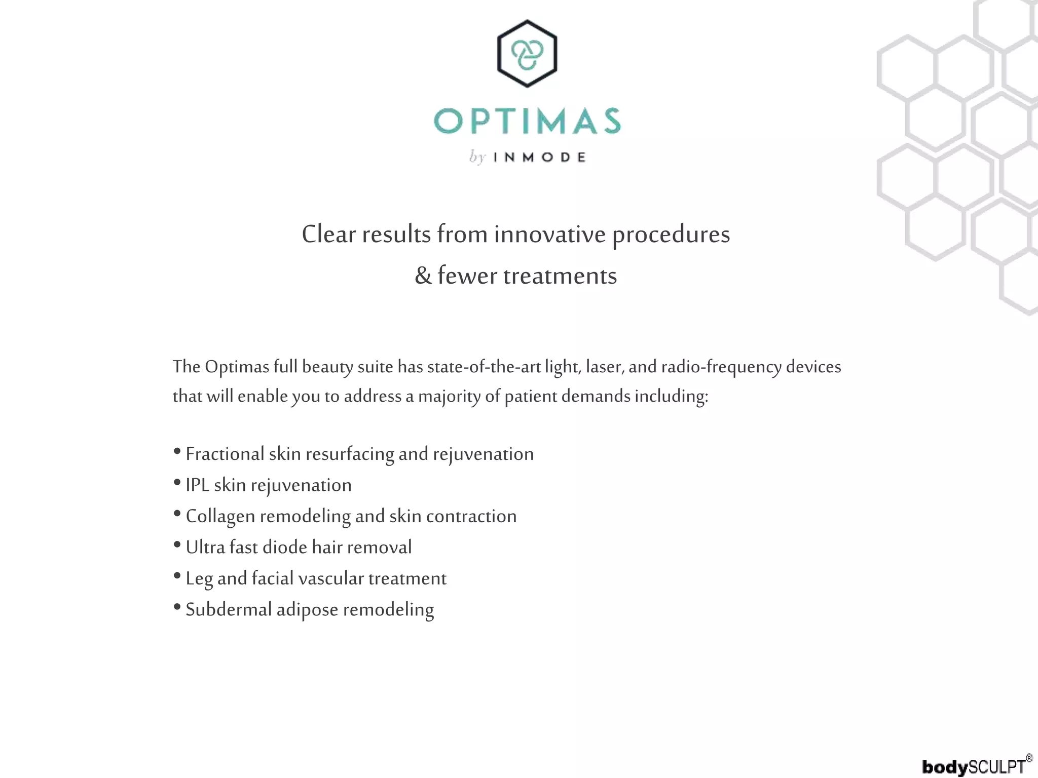 bodySCULPT - Introduction to Optimas - The full beauty suite of non ...