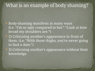 body shaming is a kind of demotivationpptx | PPT