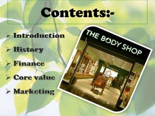 Body shop marketing strategy | PPTX